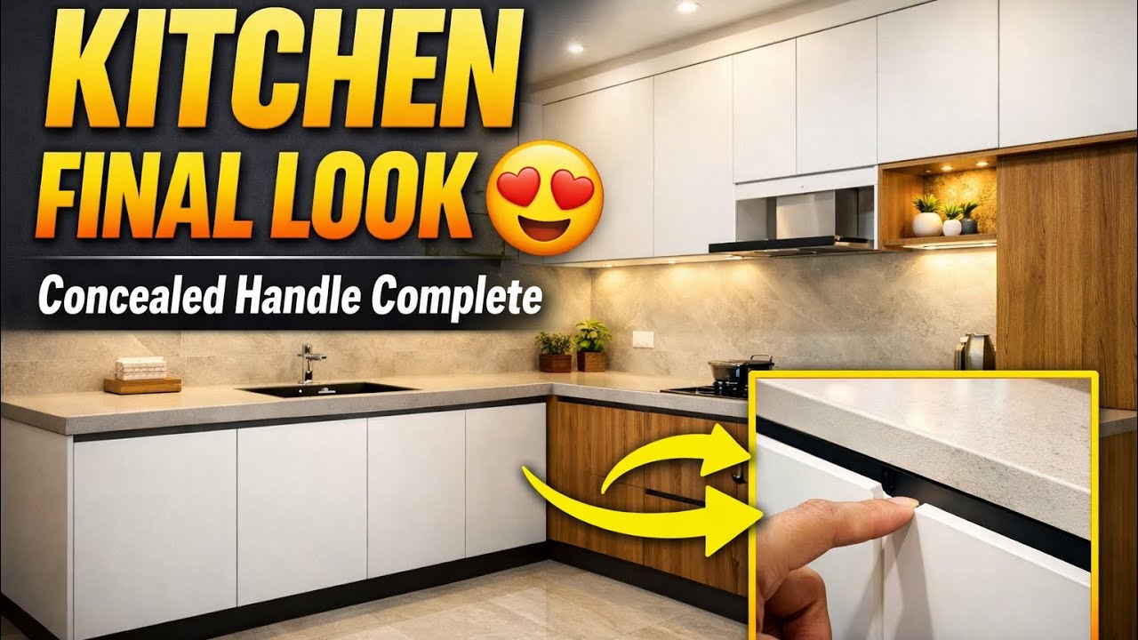 Finally Kitchen Final Work Complete 😍 | Concealed Handle Kitchen Ka ...