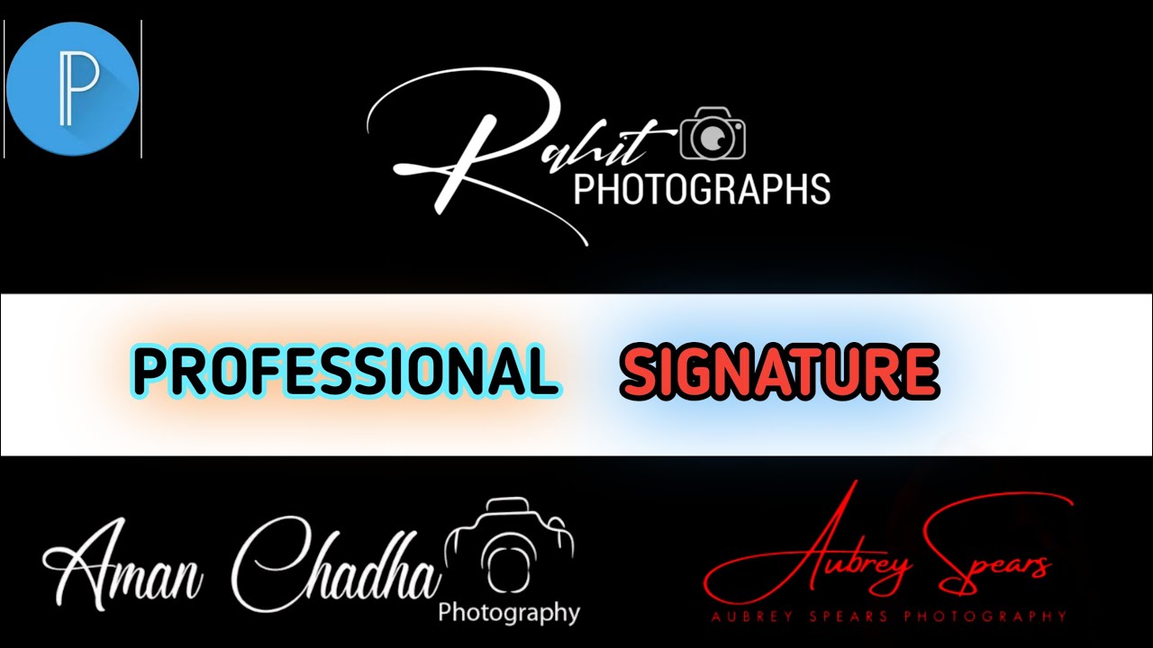 How to Make Stylish creative Signature Photography Logo|| Signature ...