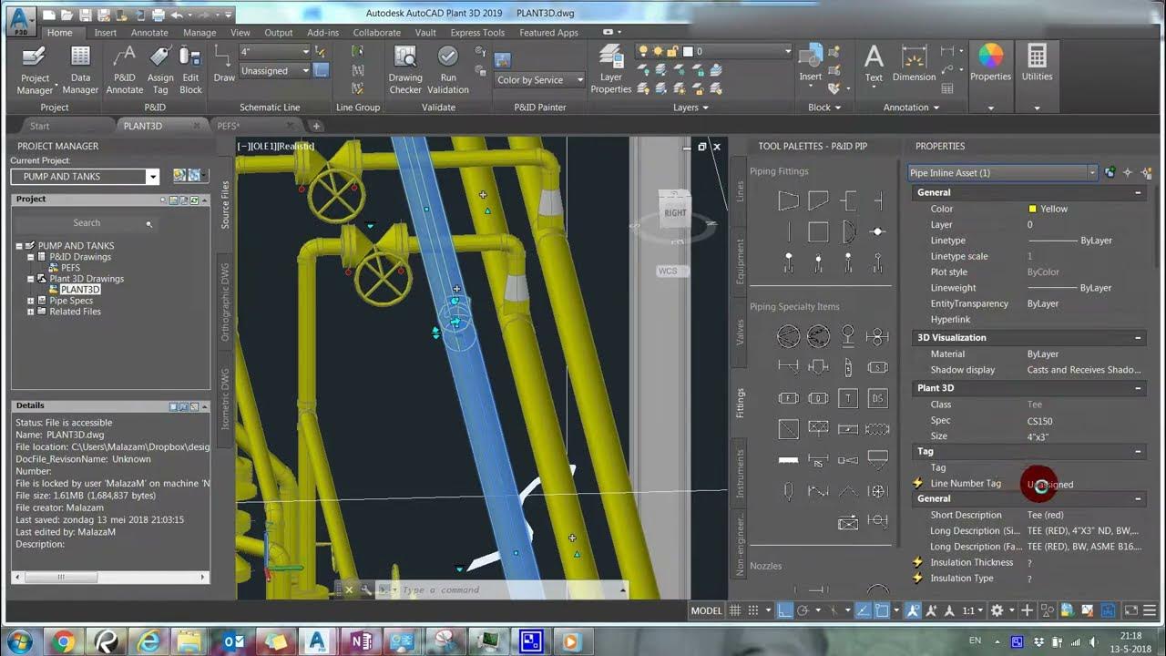 Plant 3D tutorial- Copy pipe and re-tagging - YouTube