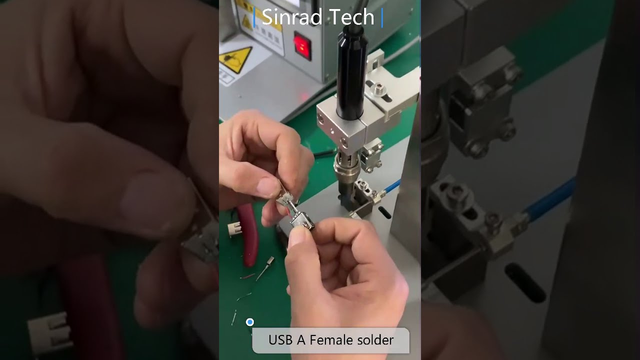 Semi automatic USB A USB B Mini USB soldering machine - YouTube