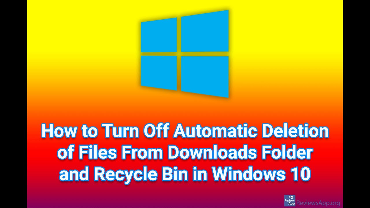 How to Turn Off Automatic Deletion of Files From Downloads Folder and ...