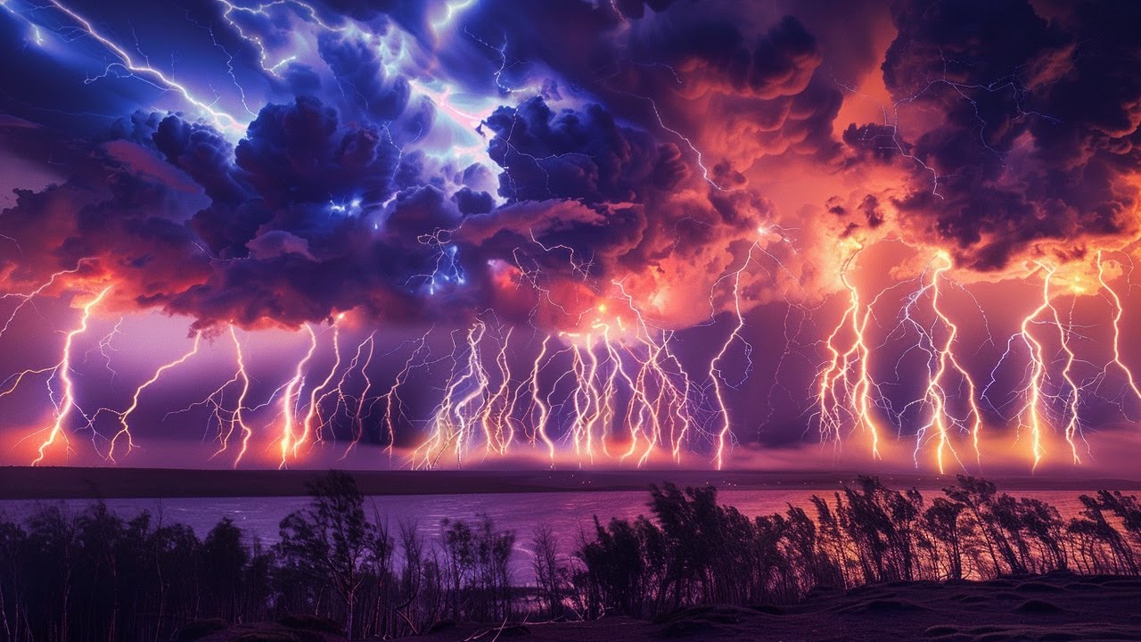 ⚡ Heavy Thunderstorm, Rainstorm & Powerful Thunder Sounds, Lightning ...