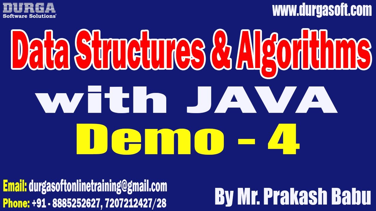 Dsa With Java Tutorials Demo 4 By Mr Prakash Babu On 08 06
