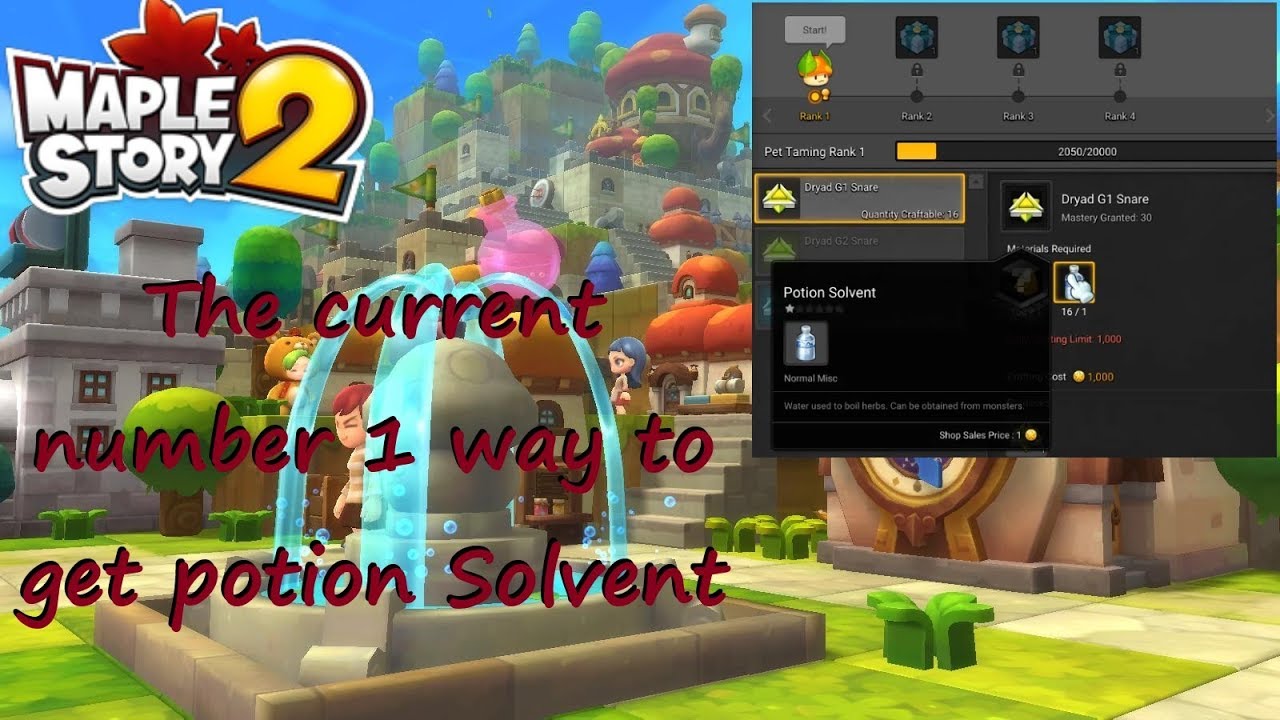 Maplestory 2 - potion solvent - Best way i found to get get it at this ...
