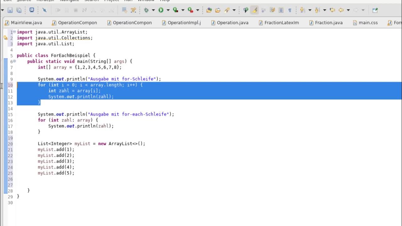 Die for-each-Schleife in Java - YouTube