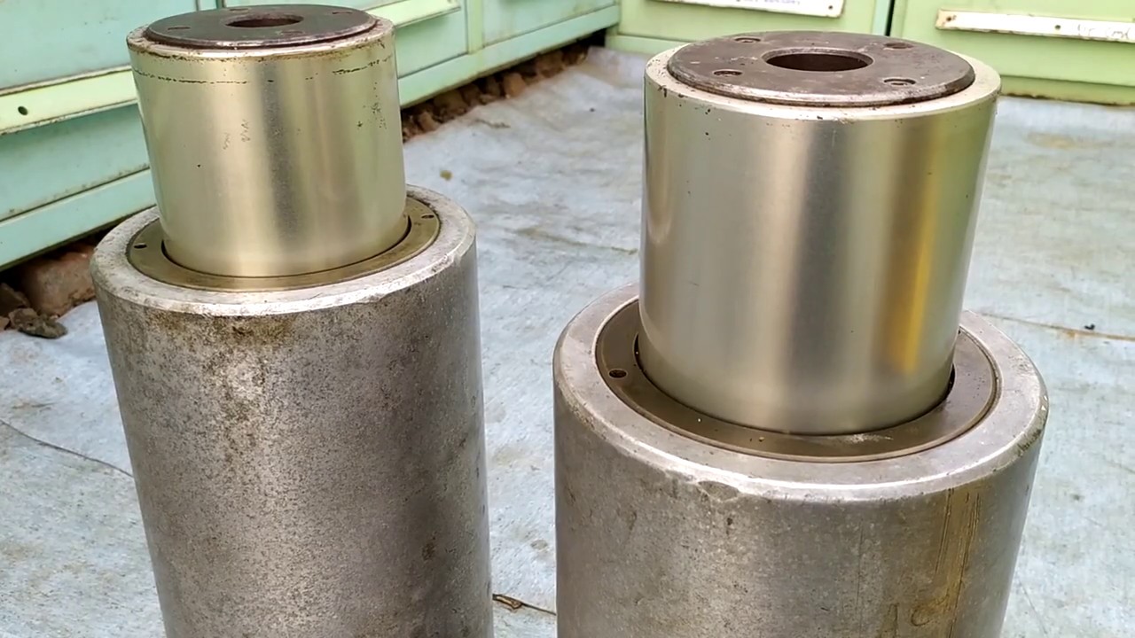 100 ton cylinders with ENERPAC powerpack - YouTube