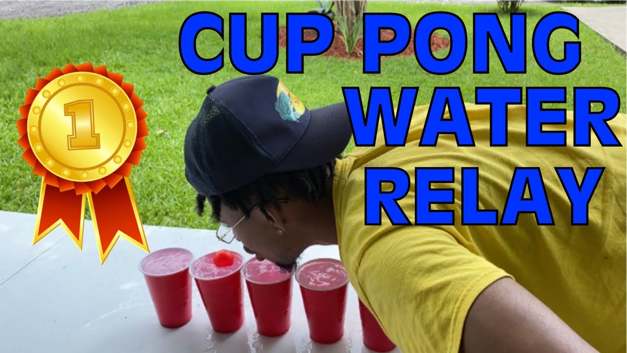 CUP PONG WATER RELAY CHALLENGE - YouTube