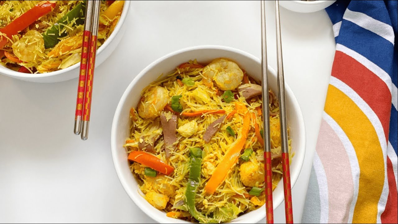 How to make Singapore Chow Mei Fun [Rice Noodles _ Step by step} - YouTube
