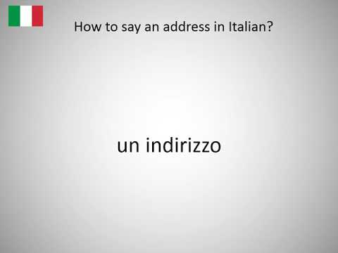 How to say an address in Italian? - YouTube