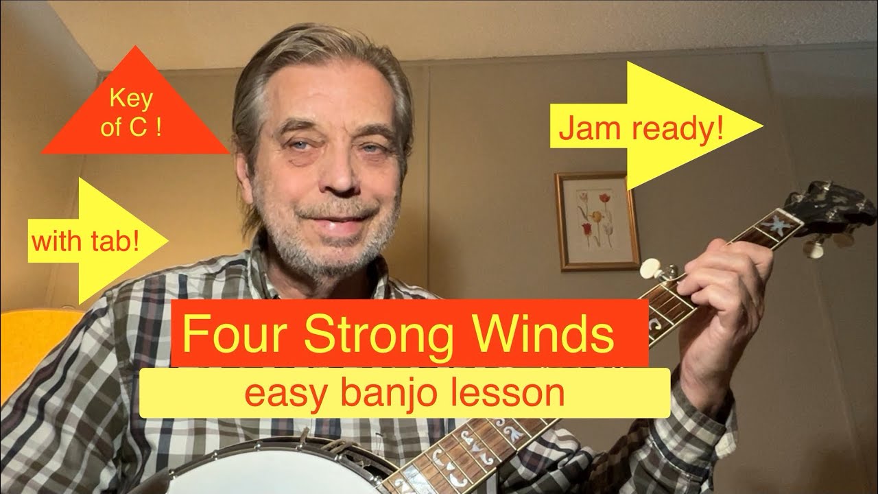 Four Strong Winds - easy banjo lesson with tab - YouTube