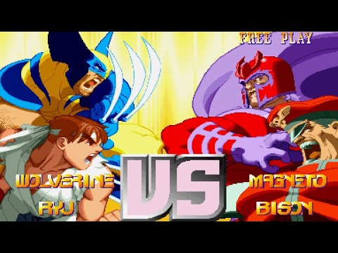 (PS4) X-Men vs Street Fighter Wolverine and Ryu arcade mode - YouTube