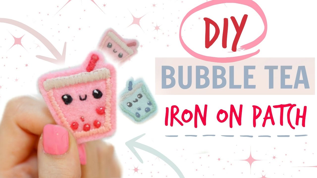 DIY BUBBLE TEA IRON ON PATCH - YouTube