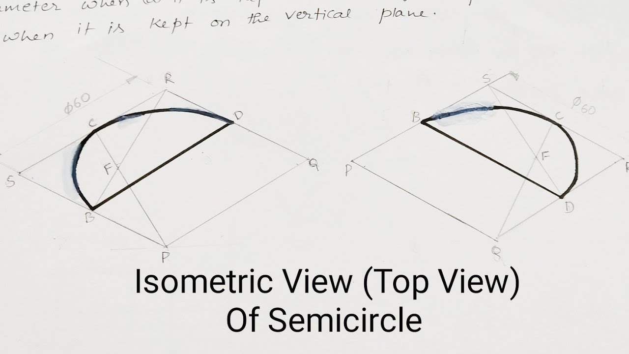 Isometric View Of a Semi-circular Plane: When it is on H. P - YouTube