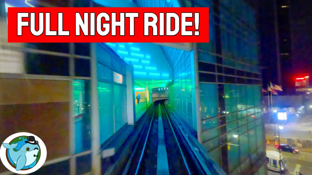 Detroit People Mover - Full Ride Front View POV at Night - YouTube