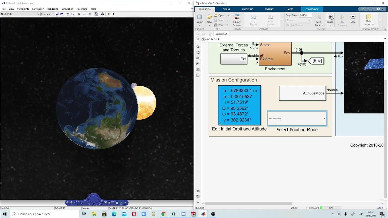 CUBESAT SCE, simulación de órbitas y attitude con Matlab - YouTube