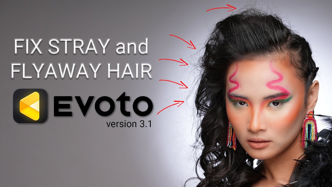 Remove stray hair fast using Evoto AI - YouTube