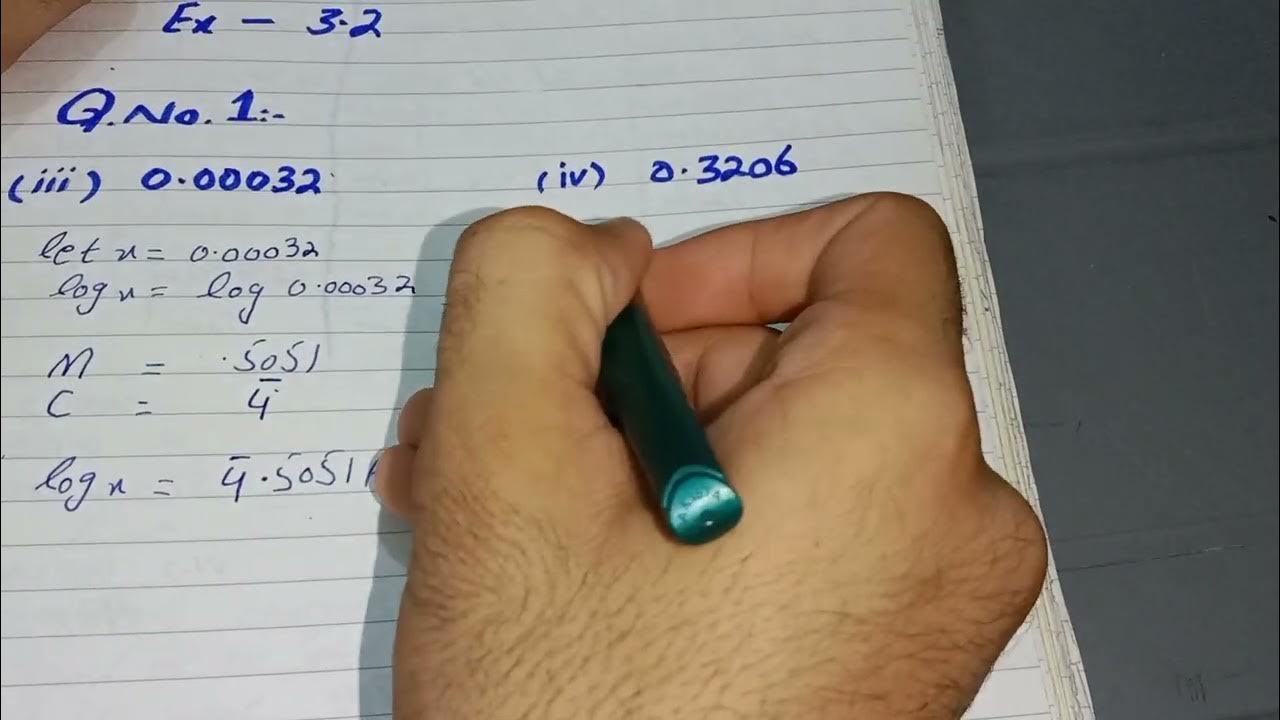 |Class 9th Math|Ex 3.2 Qno.1(part iii and iv)|How to find logarithm using table Mantissa - YouTube