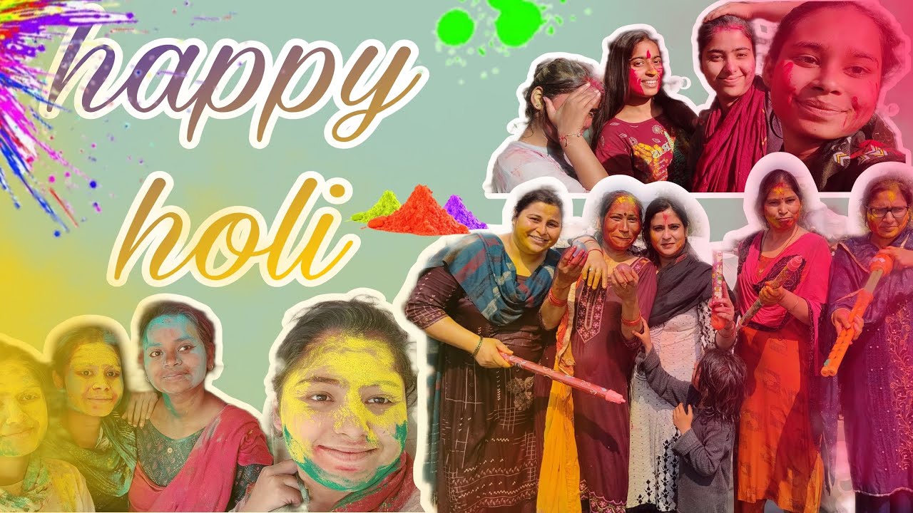 holi celebration with family and friends | sab ko rang diya | holi vlog ...