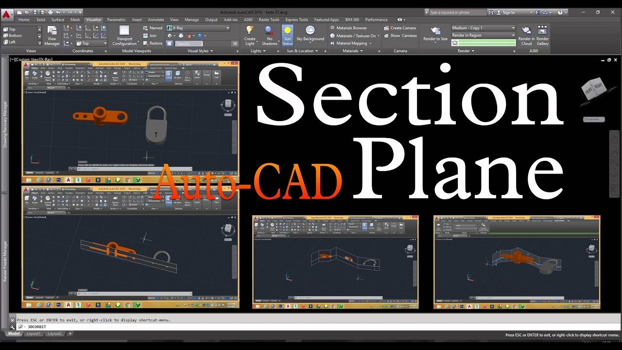 43 Auto CAD 3D How to use Section Plane.ऑटोकैड मैं सेक्शन प्लेन कैसे ...