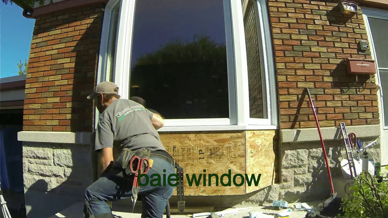 Vitrerie Repentigny installation d'un baie window - YouTube