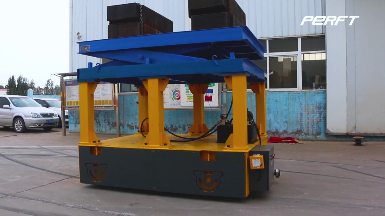 Heavy Duty Material Handling Transfer Flat Cart Bogie AGV With Lifting ...