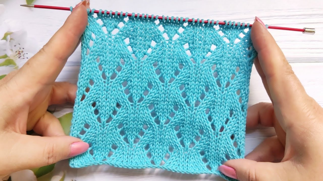Lace Diamond Stitch Pattern | Ajour-Rautenmuster stricken | Punto Rombi ...
