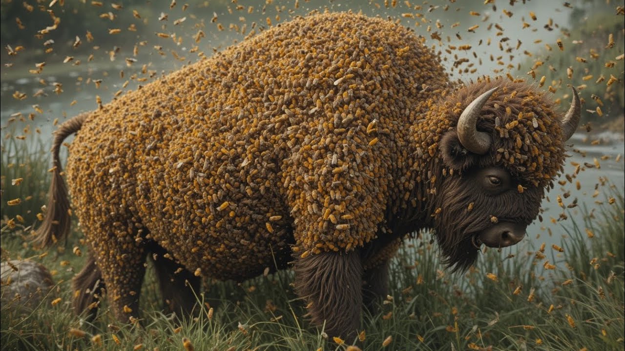 Rescue Story: a bison attack in million of bee swarm on the forest and ...