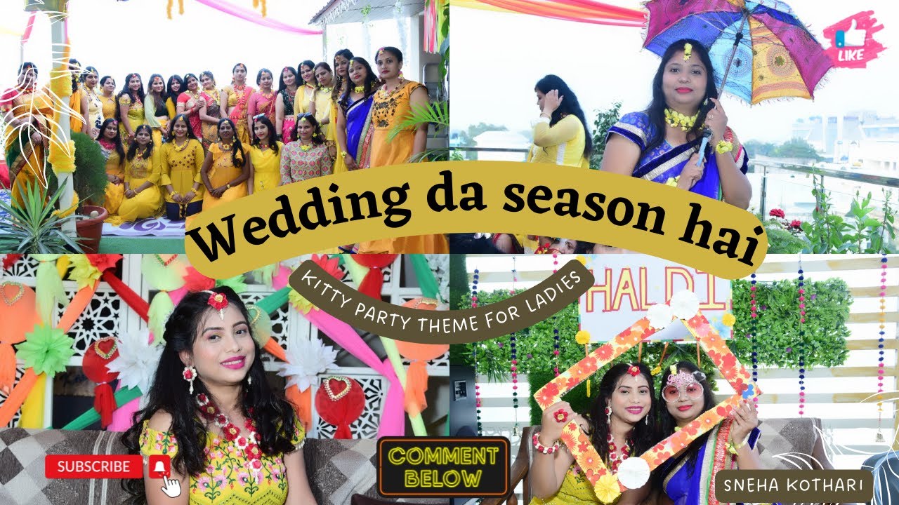 first Wedding Theme Kitty Party Vlog/ Haldi theme kitty party/Super ...