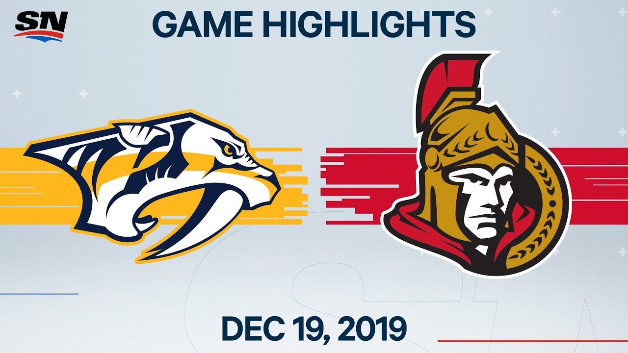 NHL Highlights | Predators vs Senators - Dec. 19, 2019 - YouTube