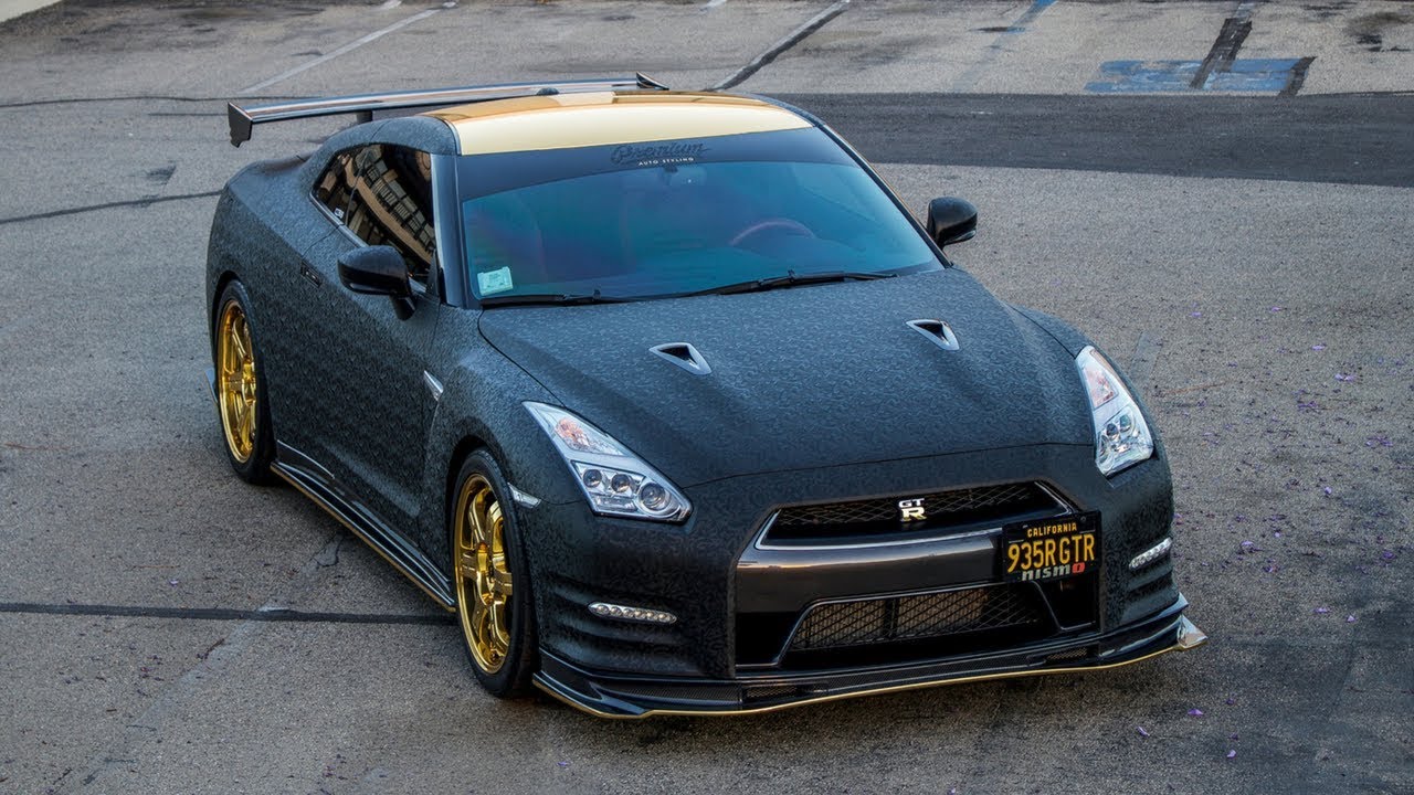 GTR Gold And Shadow Black Full Vinyl Wrap - YouTube