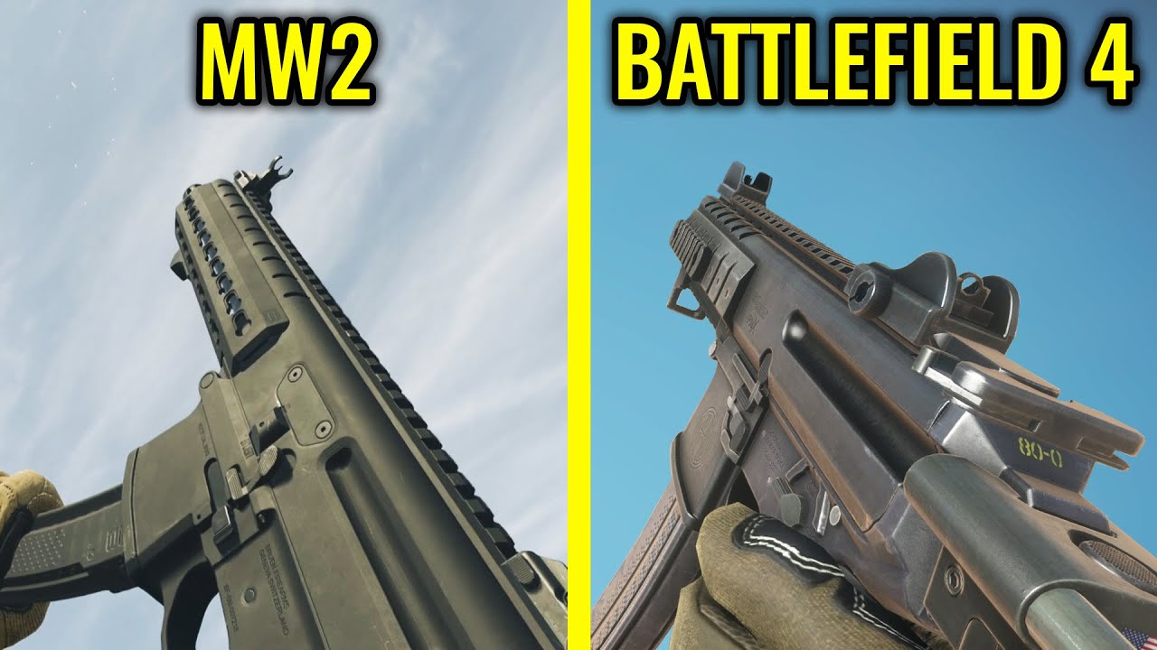 COD MW2 2022 vs Battlefield 4 - Weapons Comparison - YouTube