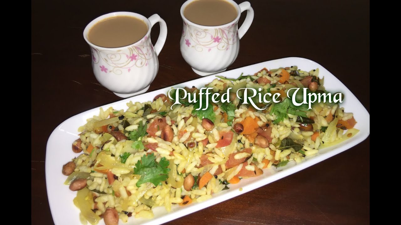 Puffed Rice Upma Recipe / Uggani Recipe / Murmura Upma Recipe ...