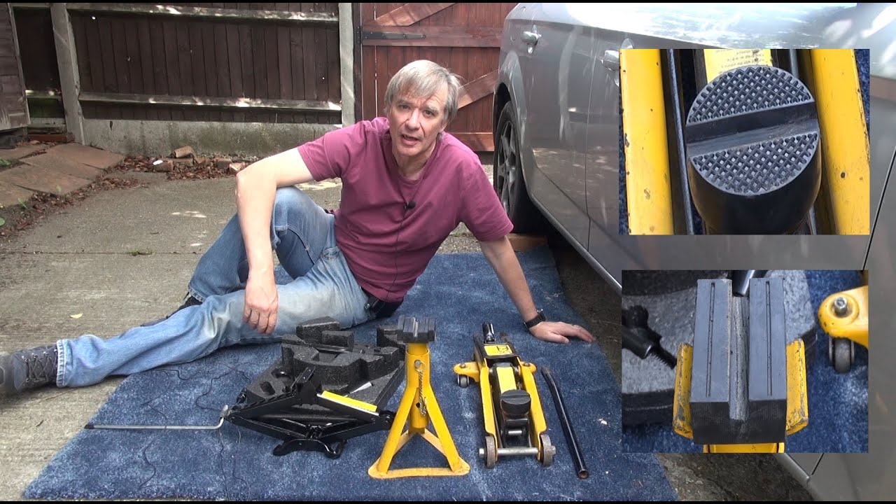 Protecting the car sill frame rails with rubber jacking pads - YouTube