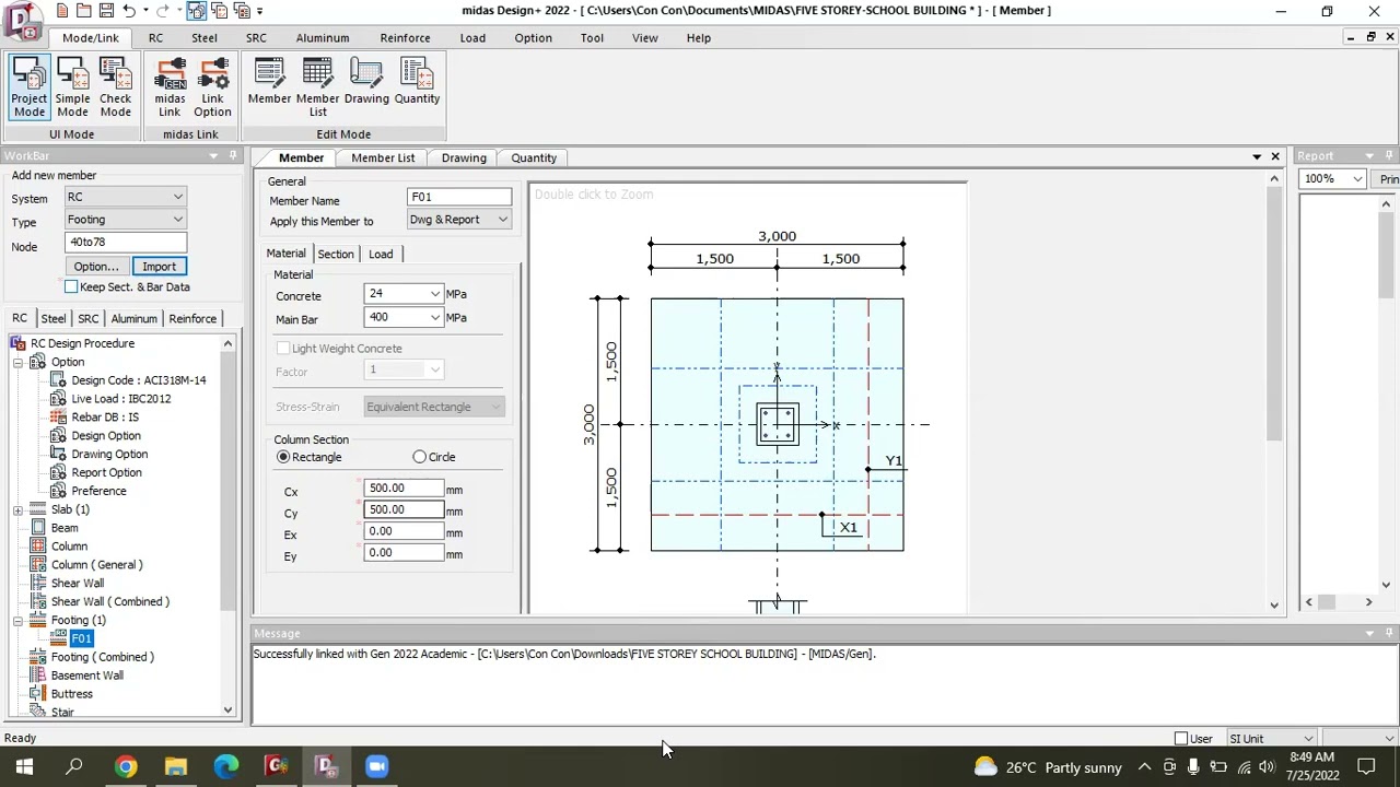 MIDAS DESIGN FOR FOOTING | CONCON - YouTube