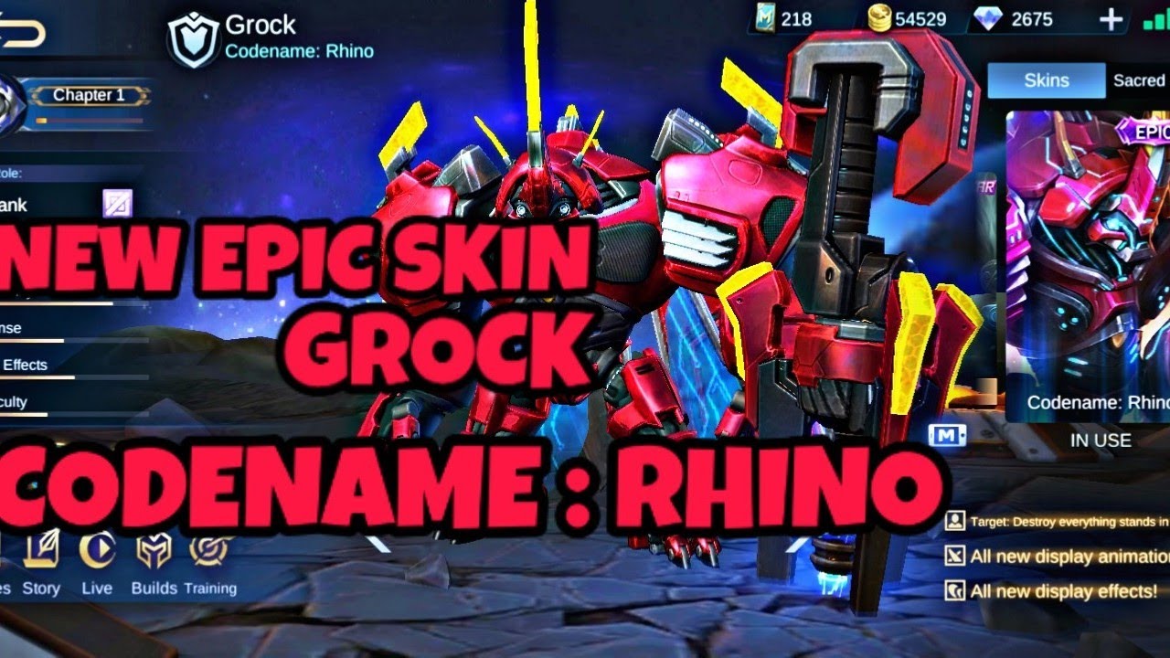 BAGONG EPIC SKIN NI GROCK | CODENAME RHINO | MLBB | MASKED GAMING - YouTube
