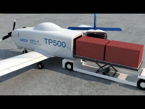First flight of Chinese Unmanned Transport Aircraft 'TP-500' - YouTube