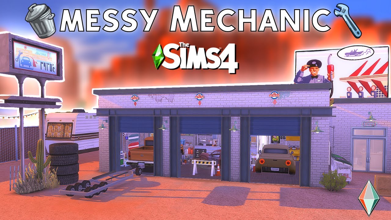 Sims 4 Speed Build: Messy Mechanic 🚗⛽ - YouTube