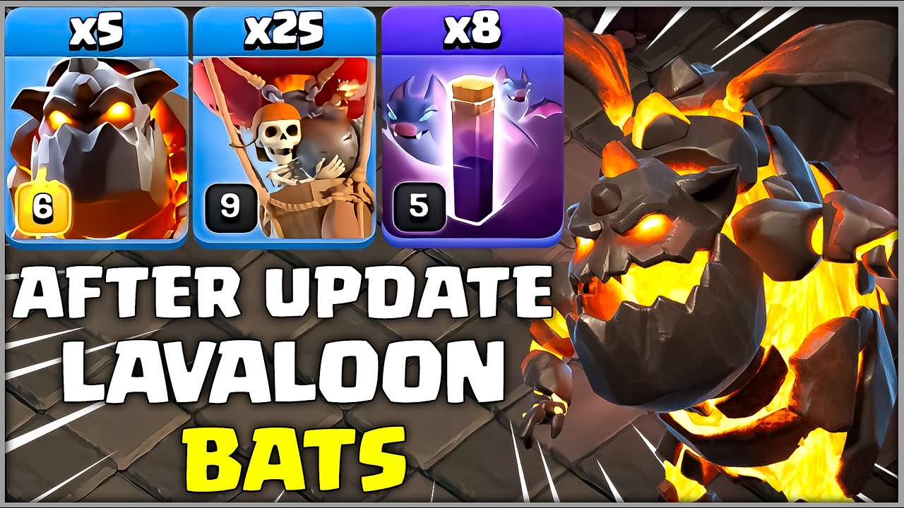 After Update | Th13 LavaLoon Bats Attack Strategies in Coc - YouTube