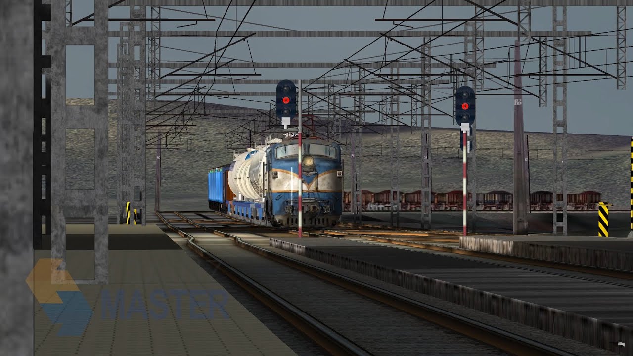 Open Rails Chile - FEPASA tren de carga mixto E-3234 por San Fernando ...