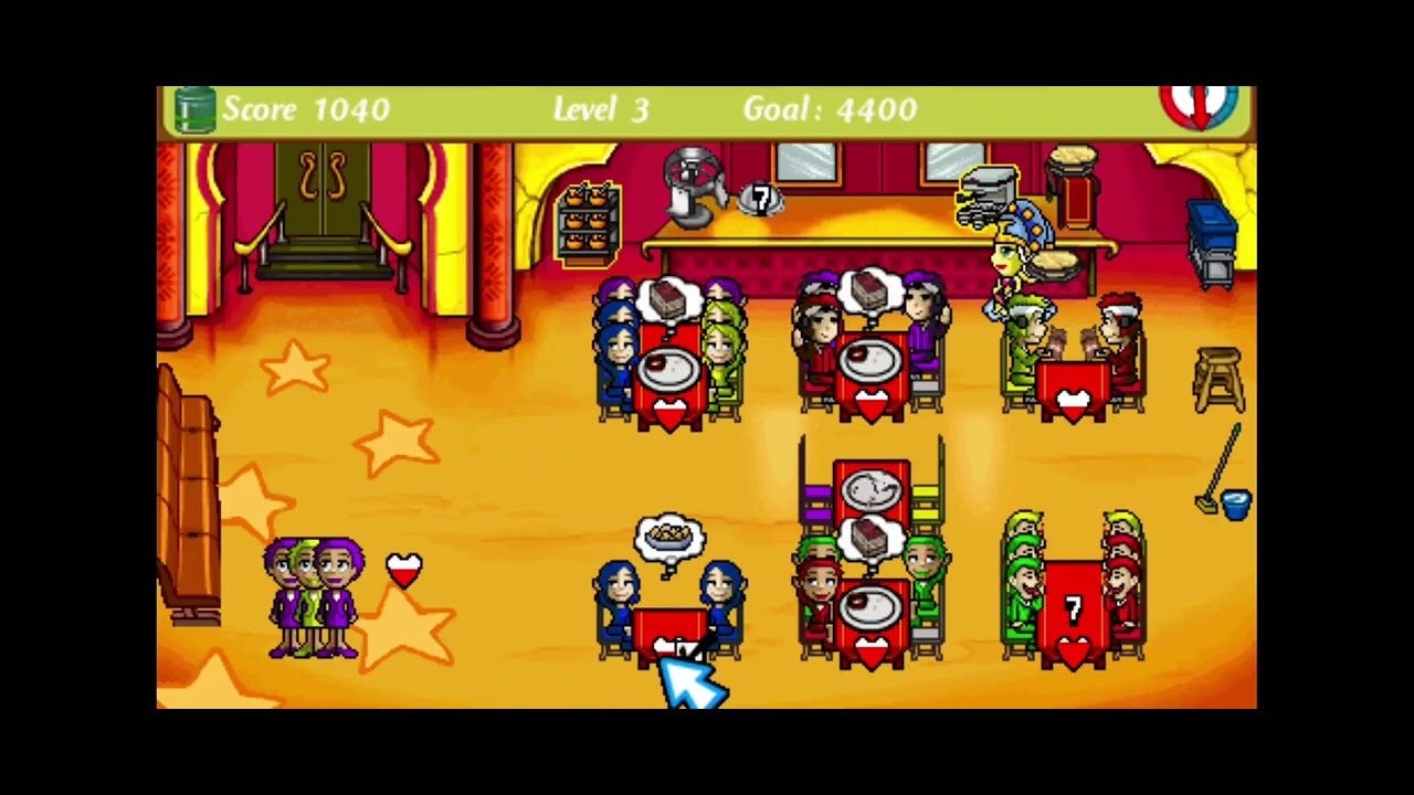 Diner Dash Sizzle & Serve ( PSP ) : Part 5 Goddess restaurant level 1 ...