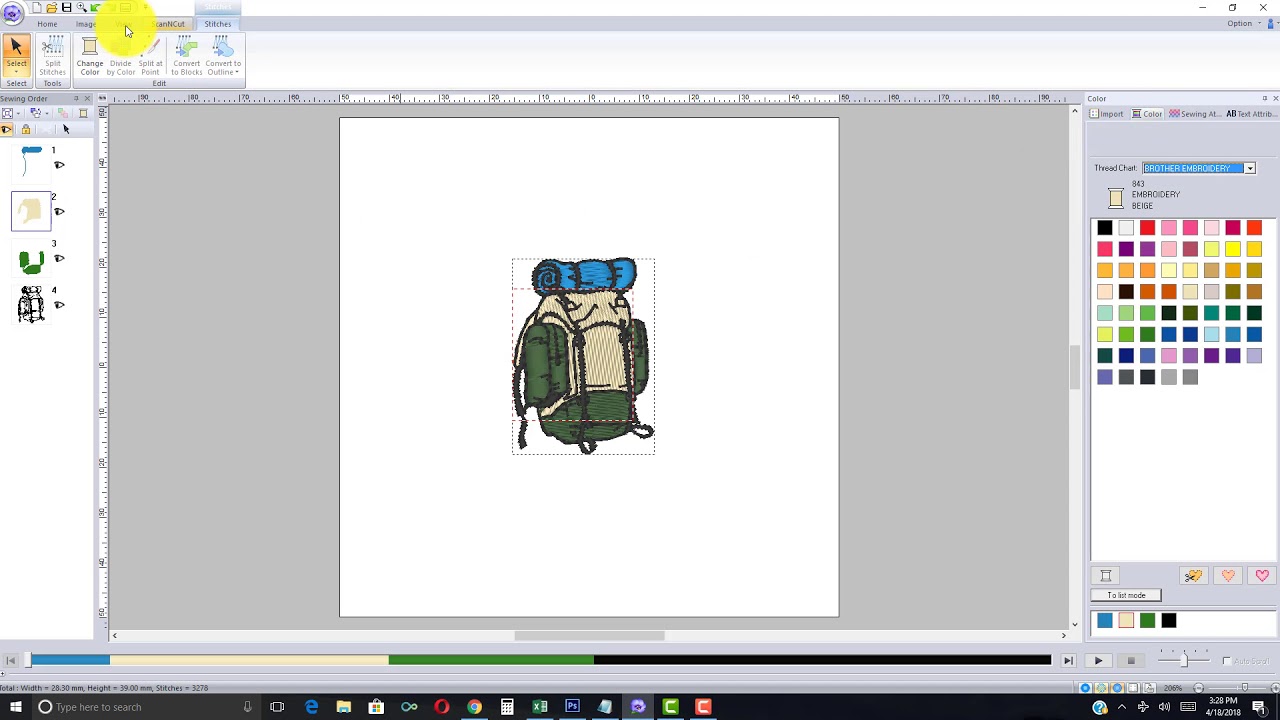 Choose Color on PE Design 10 - YouTube