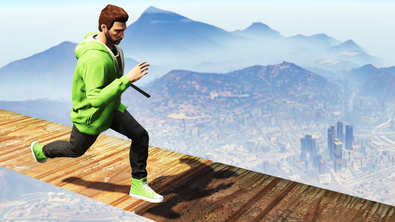 MILE HIGH TIGHTROPE DEATHRUN! (GTA 5 Funny Moments) - YouTube