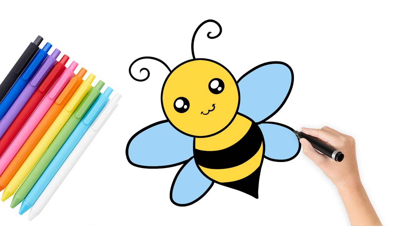 Easy drawing bee 🐝 || How to draw a bee ||kindergarten art ...