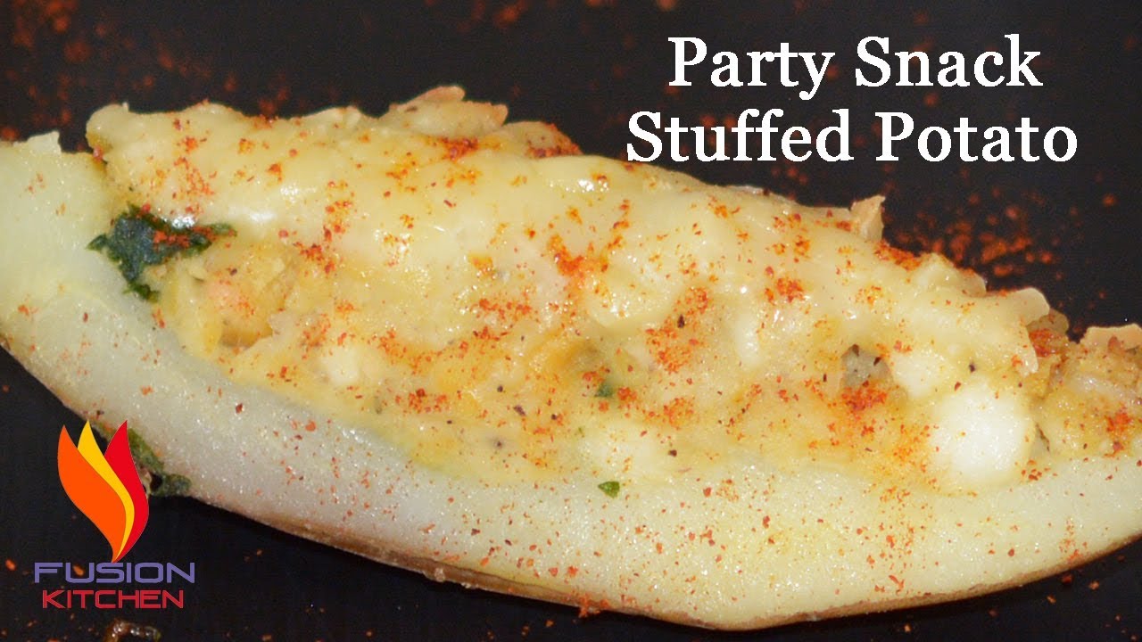 Stuffed Cheesy Baked Potato, Party Snacks,Stuffed Aloo Recipe, Kids ...