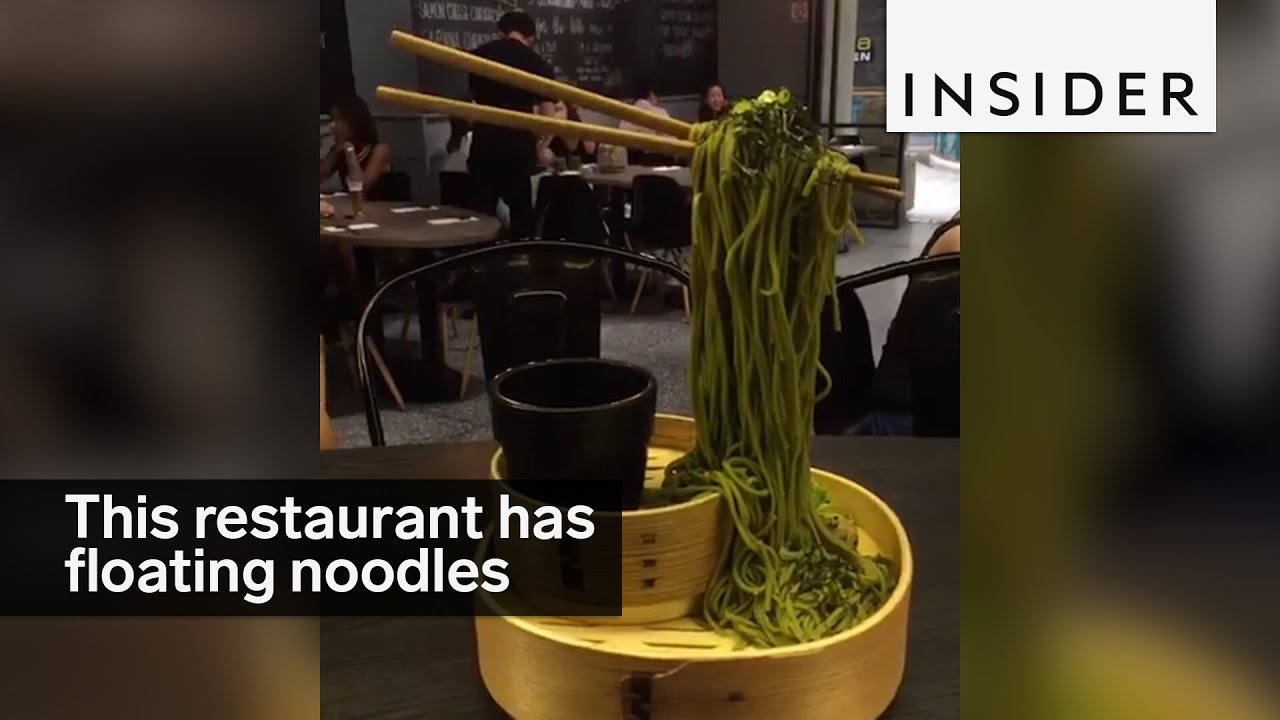 This restaurant defies gravity with its flying noodles - YouTube