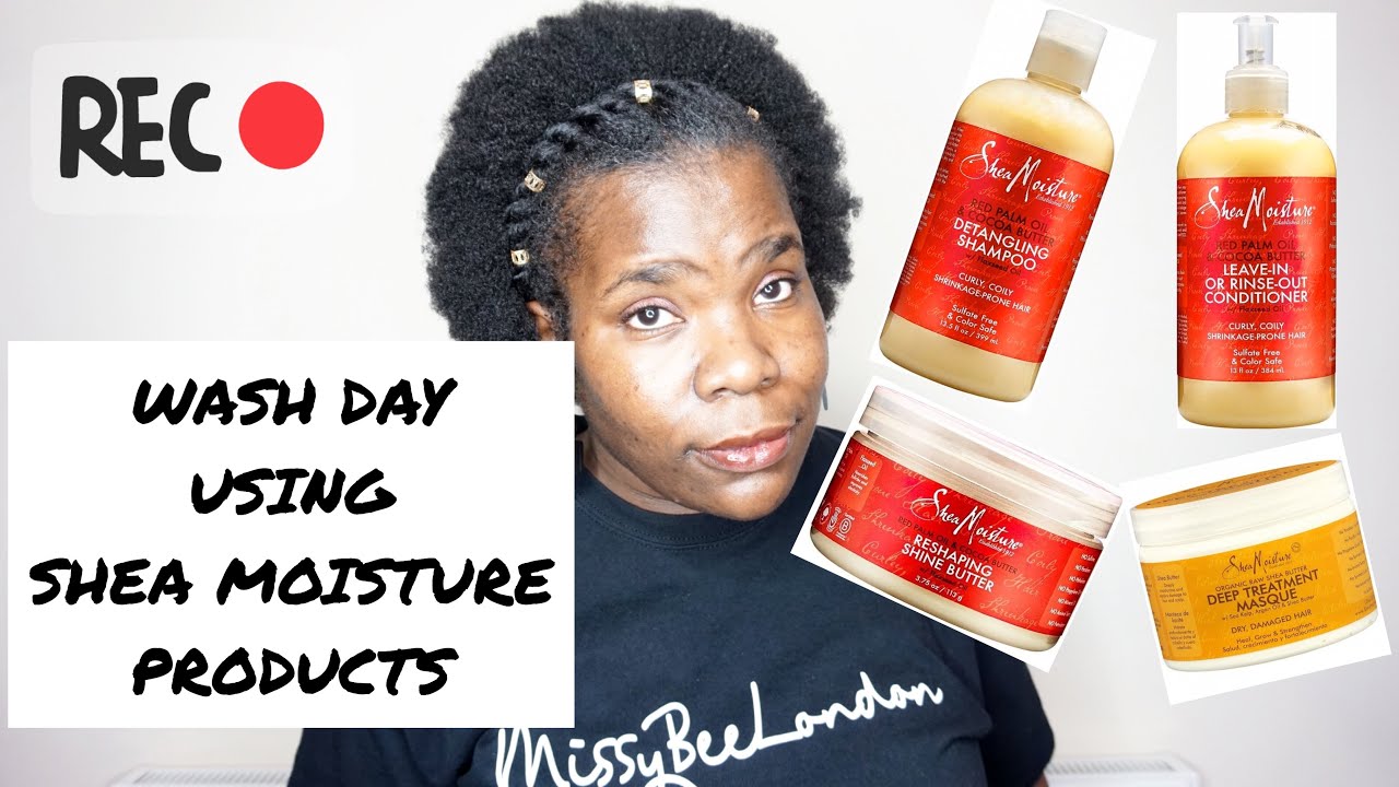 SHEA MOISTURE RED PALM OIL AND COCOA BUTTER PRODUCTS |WASH DAY ROUTINE ...