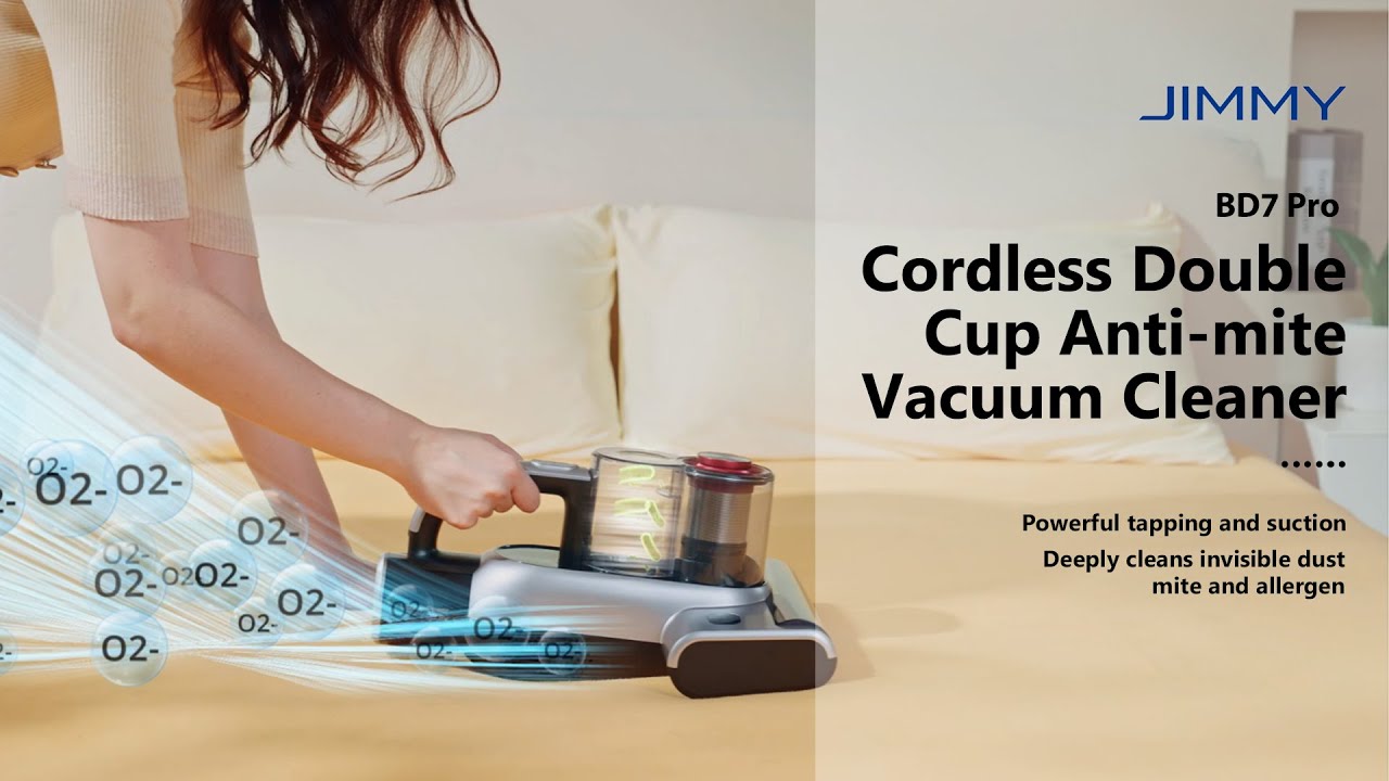 JIMMY BD7 Pro Double Cup Cordless Anti-Mite Vacuum With UV, Ultrasonic ...