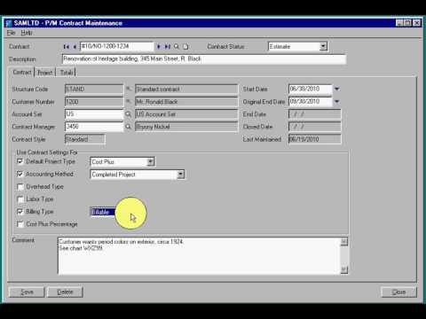 Accpac 001 Demo Accpac 5 0 Project Job Costing - YouTube
