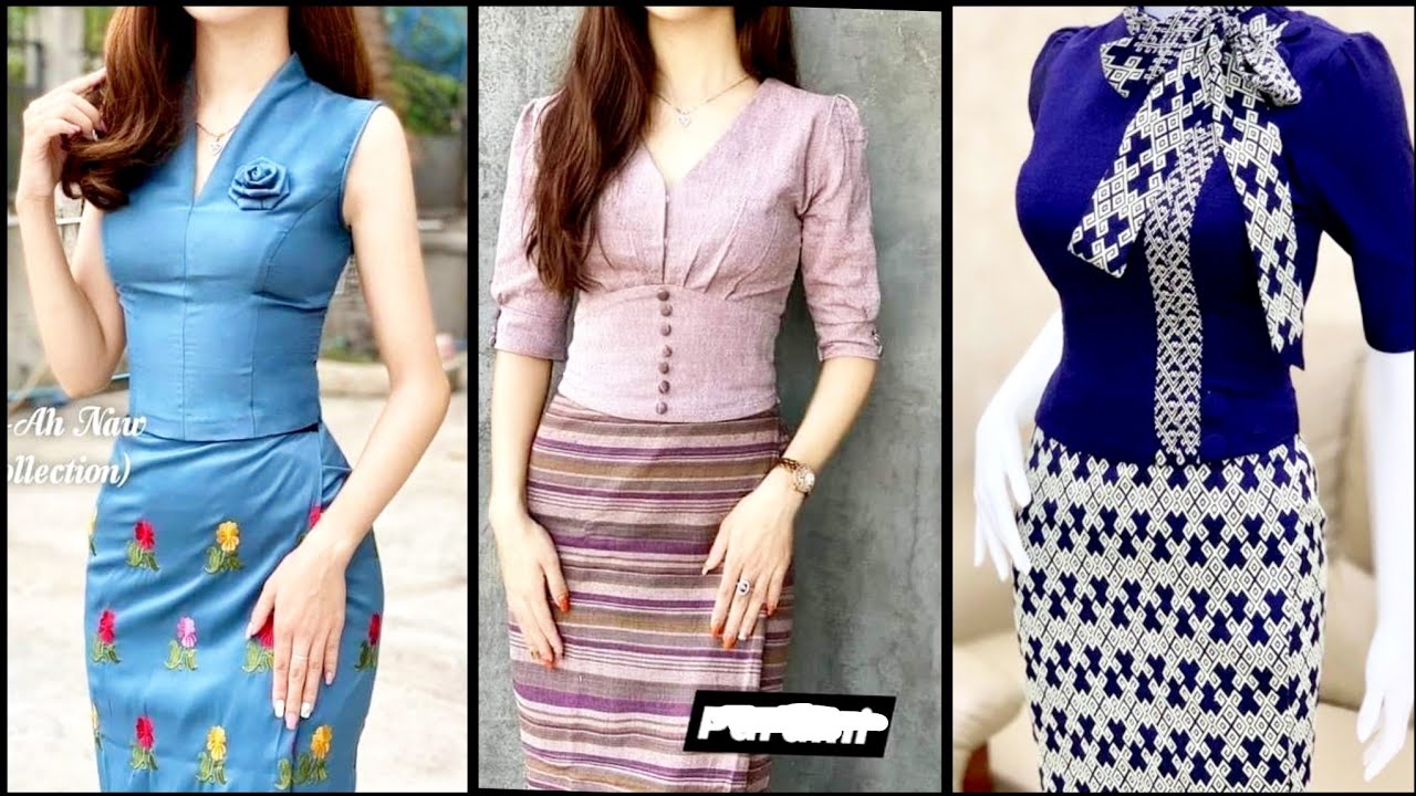 Myanmar fashionable traditional dress|Burmese top rated collection ...