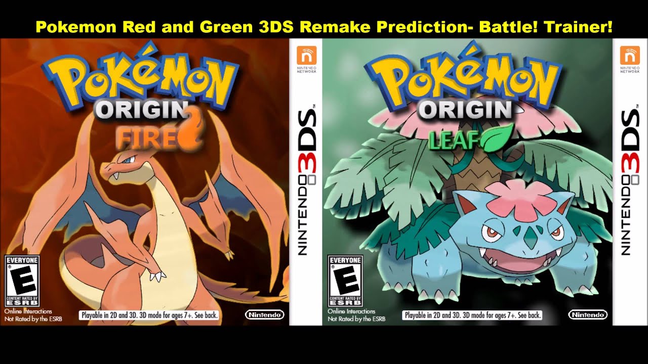 Pokemon Red and Green 3DS Remake Prediction - Battle! Trainer! - YouTube